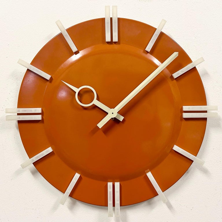 Industrial Office Wall Clock from Pragotron, 1970s For Sale at 1stDibs