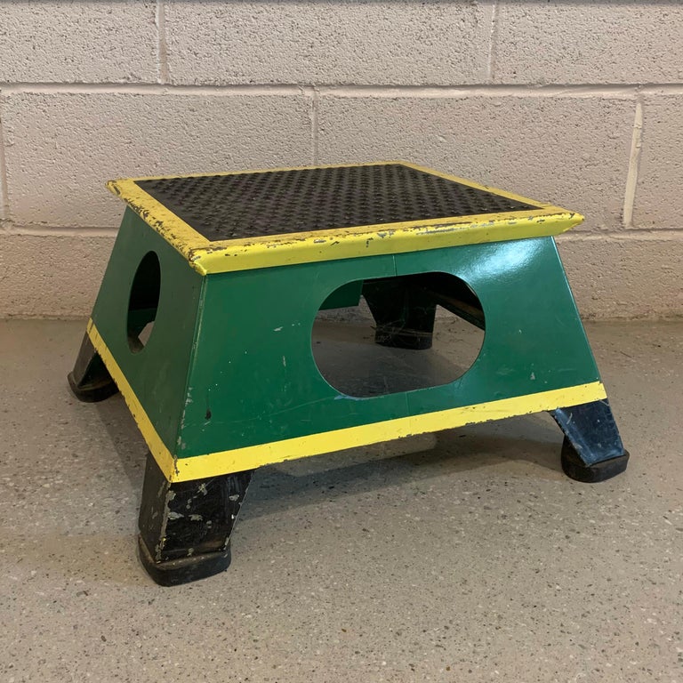 Industrial Painted Steel Train Conductor Step Stool For Sale at 1stDibs