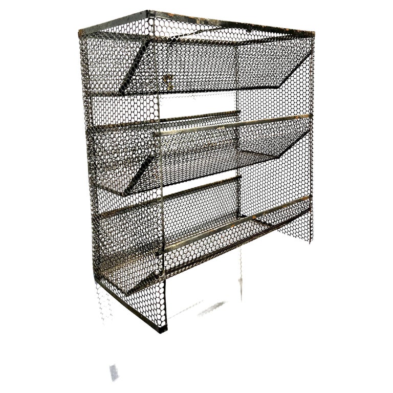 Industrial Perforated Metal Catch It All Portable Caddy For Sale at 1stDibs