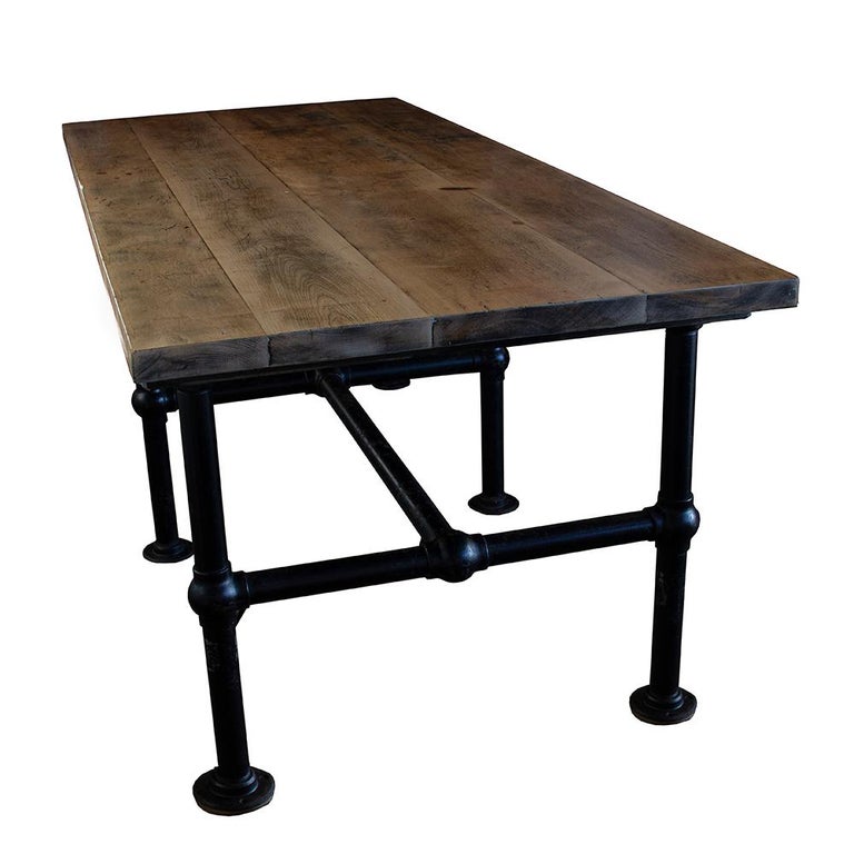 Industrial Pipe Leg Table at 1stDibs