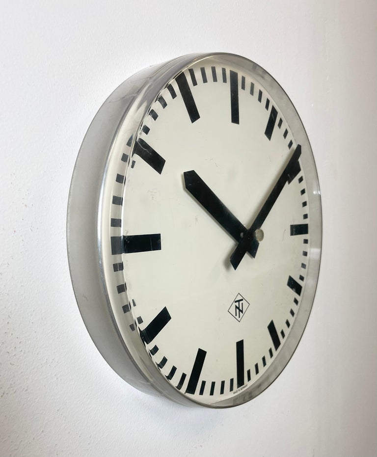 Industrial Plexiglass Station Wall Clock from TN, 1960 For Sale at 1stDibs