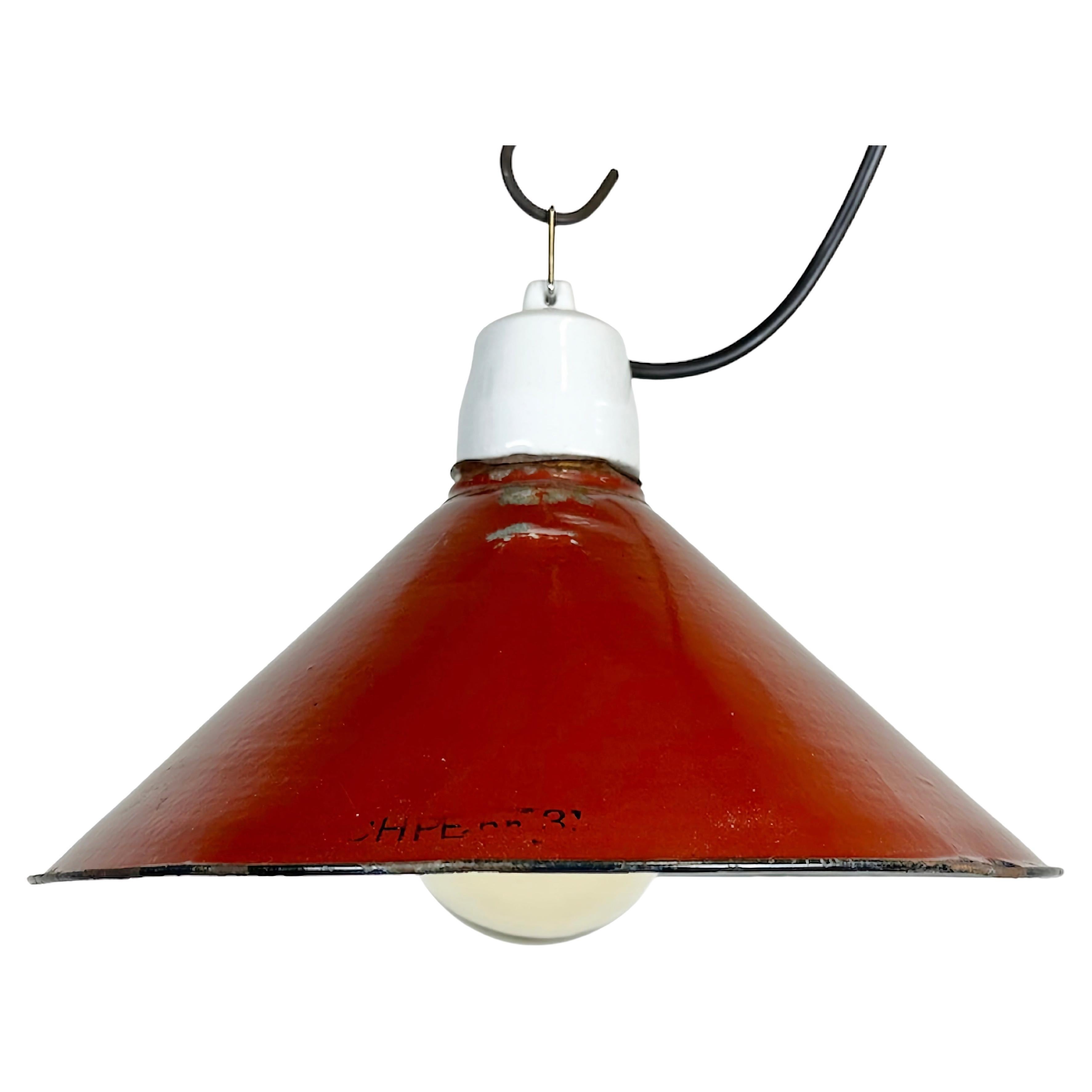 Industrial Green Enamel Light, 1970s at 1stDibs