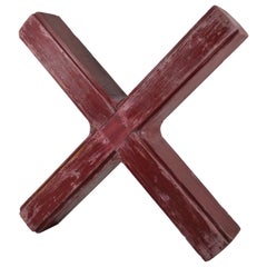 Industrial Style Cross with Candleholders For Sale at 1stdibs