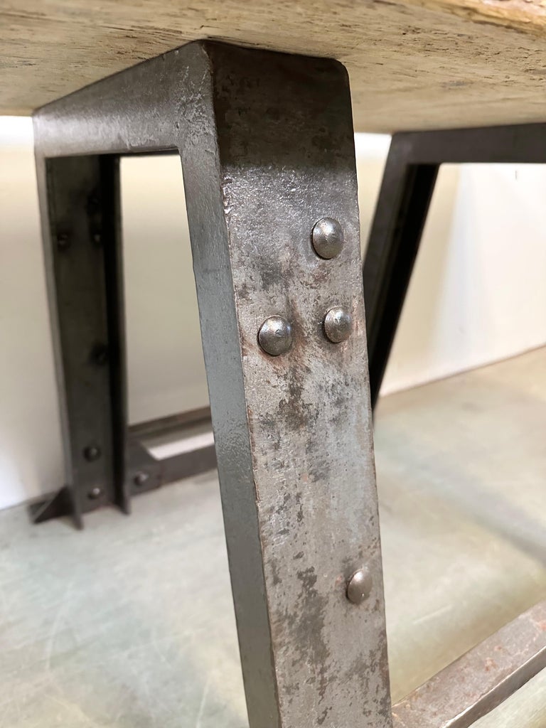 Industrial Riveted Coffee Table, 1960s For Sale at 1stDibs