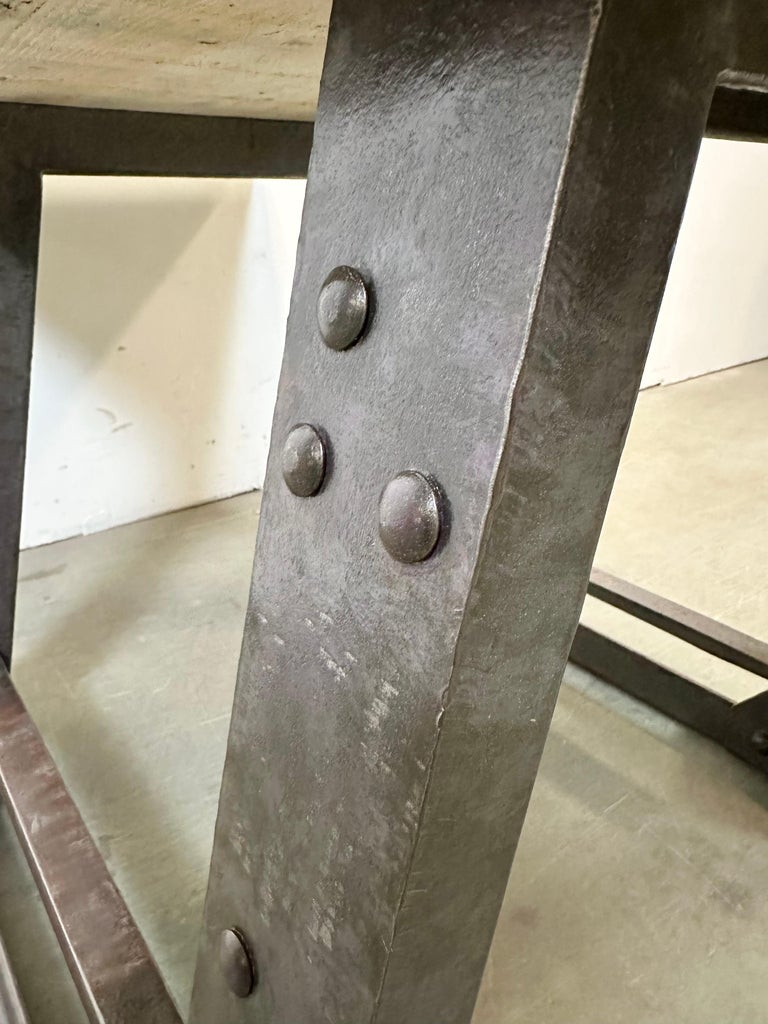 Industrial Riveted Coffee Table, 1960s For Sale at 1stDibs