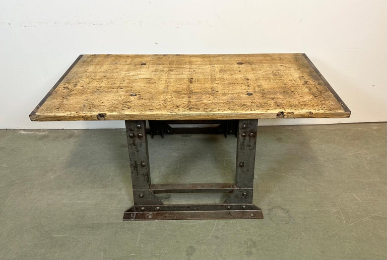 Industrial Riveted Coffee Table, 1960s For Sale at 1stDibs