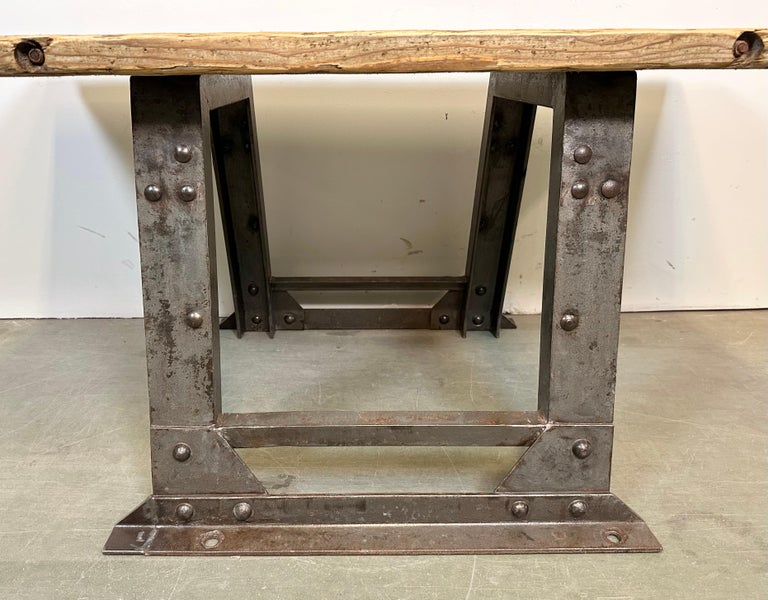 Industrial Riveted Coffee Table, 1960s For Sale at 1stDibs