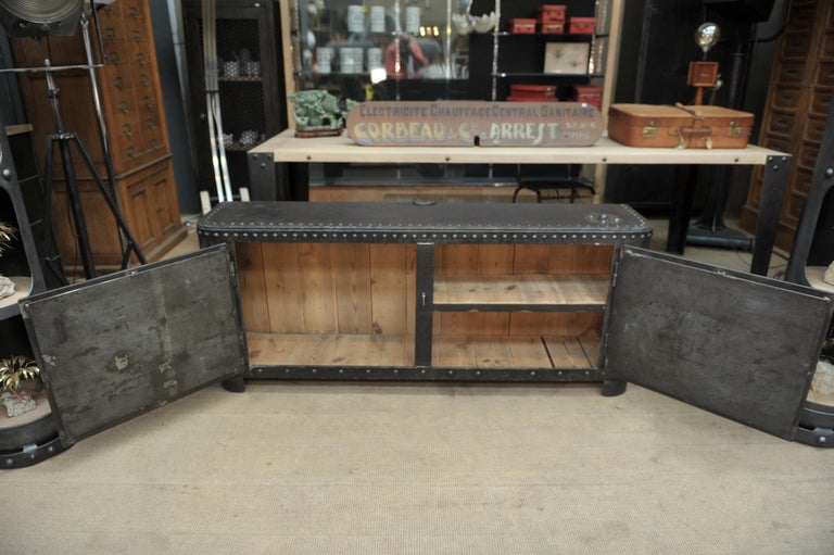 Industrial Riveted Iron Cabinet at 1stDibs | riveting