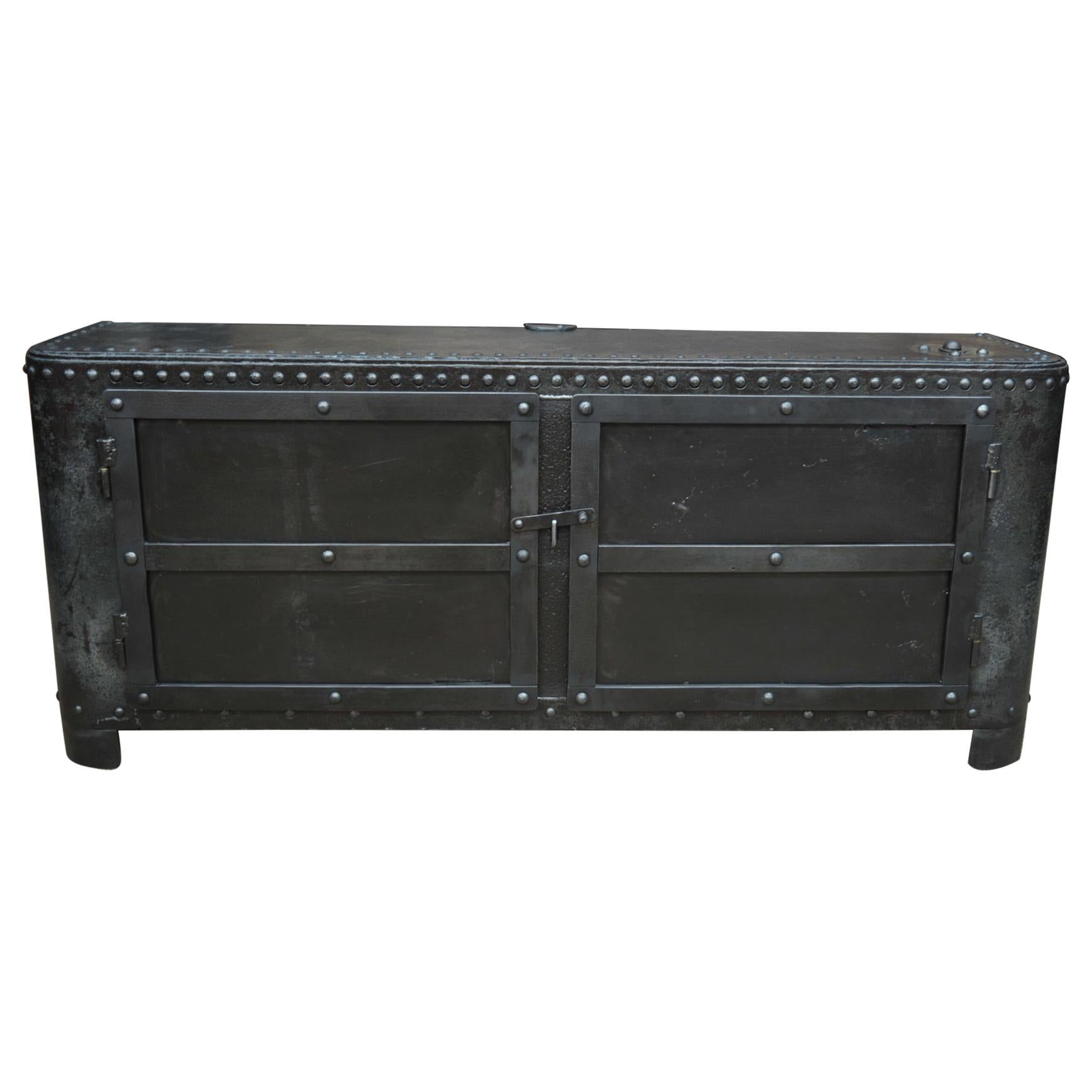 Industrial Riveted Iron Cabinet at 1stDibs | riveting
