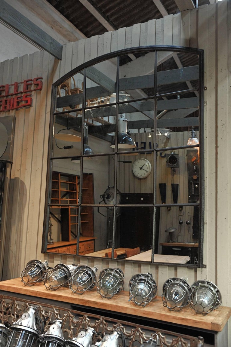 Industrial Riveted Iron Factory 1920s Windows Mirror at 1stDibs