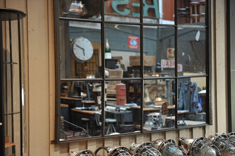 Industrial Riveted Iron Factory 1920s Windows Mirror at 1stDibs