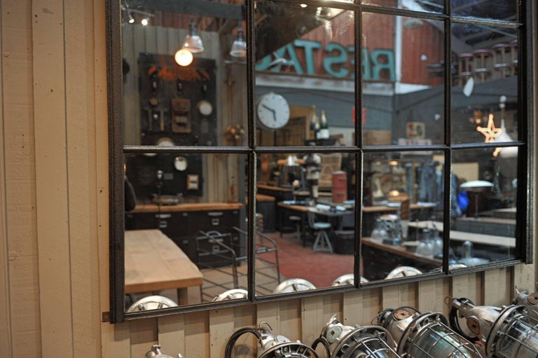 Industrial Riveted Iron Factory 1920s Windows Mirror at 1stDibs