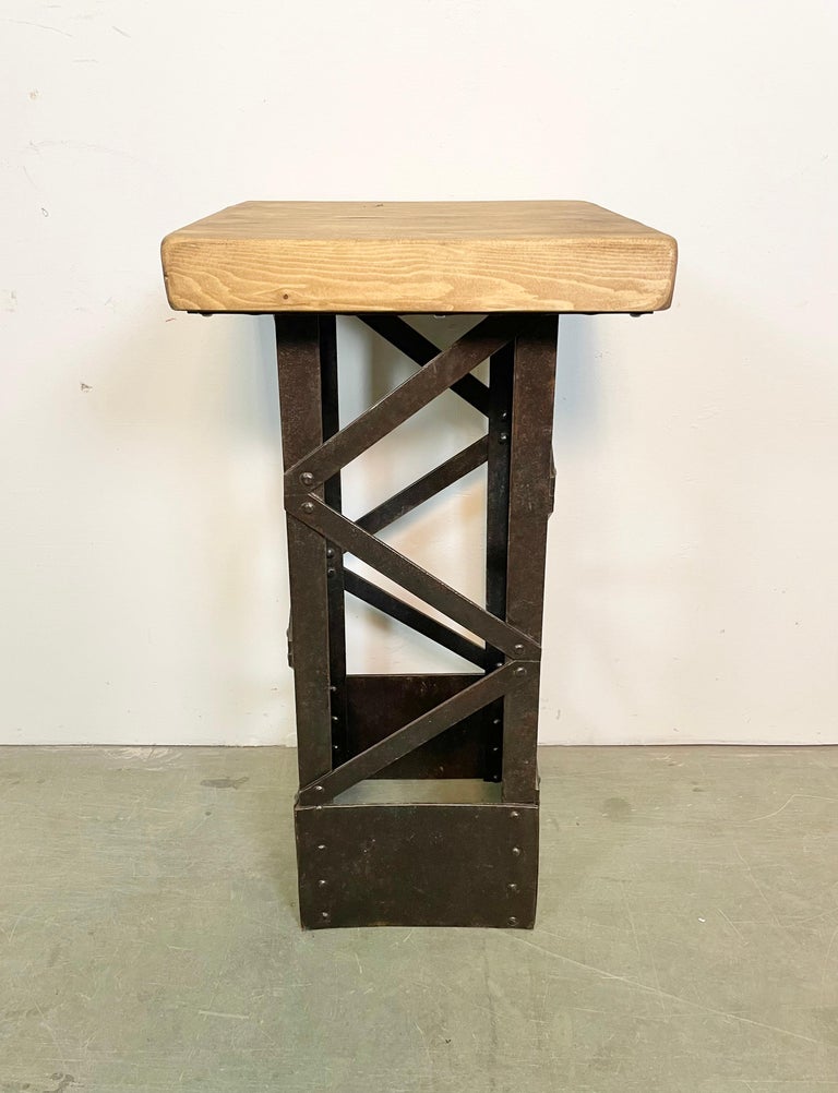 Industrial Riveted Side Table, 1960s For Sale at 1stDibs