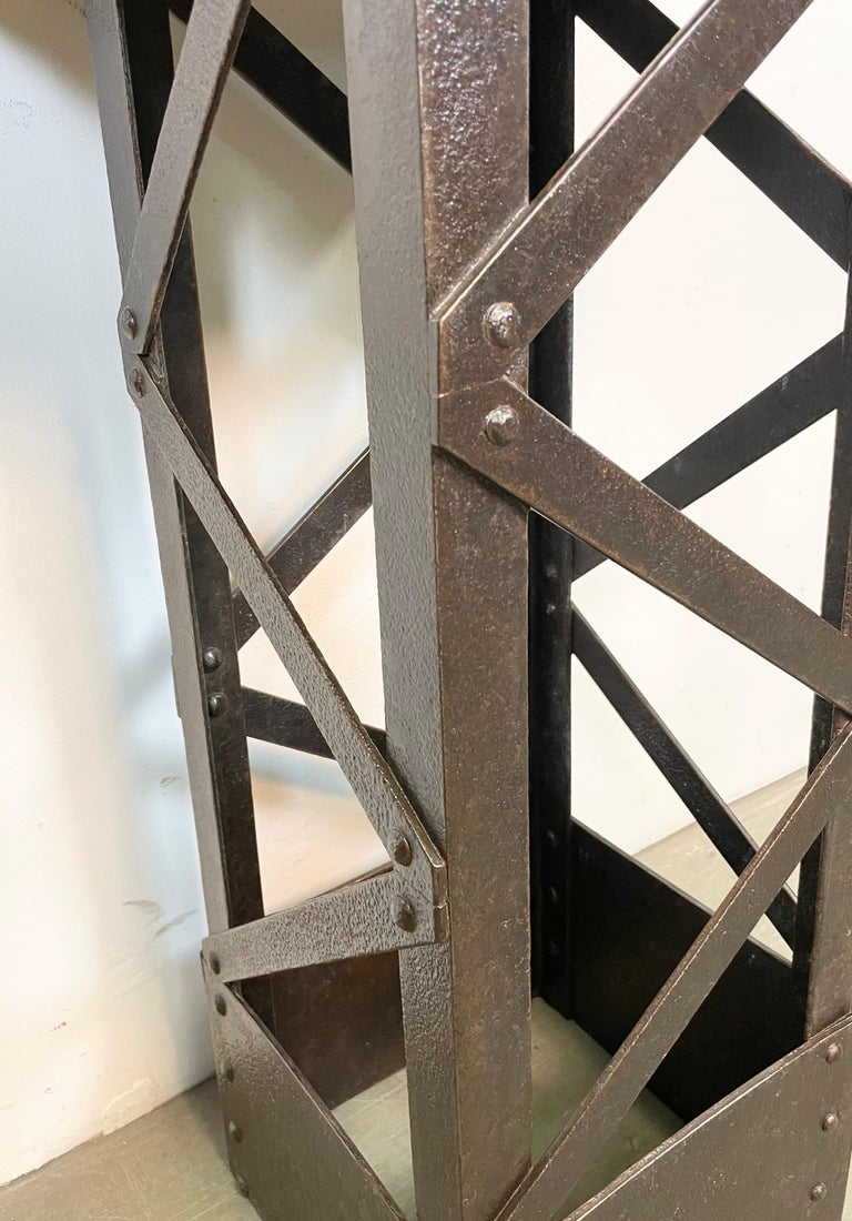 Industrial Riveted Side Table, 1960s For Sale at 1stDibs