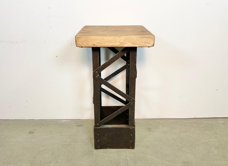 Industrial Riveted Side Table, 1960s For Sale at 1stDibs