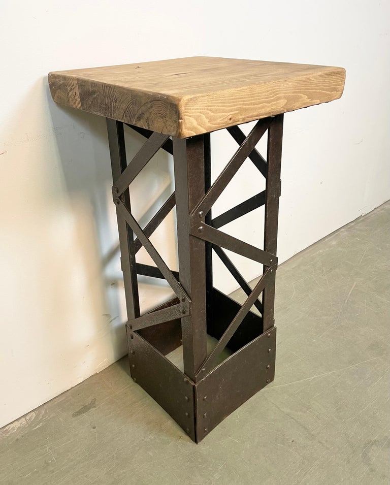 Industrial Riveted Side Table, 1960s For Sale at 1stDibs