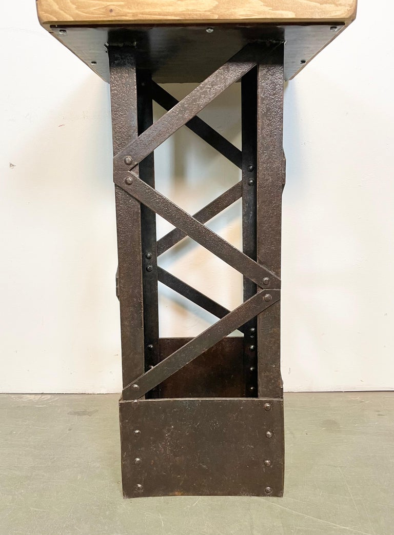 Industrial Riveted Side Table, 1960s For Sale at 1stDibs