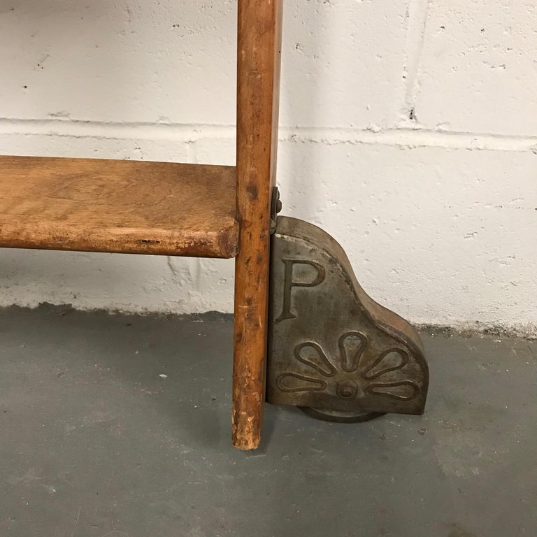 Industrial Rolling Oak Library Ladder by Putnam at 1stDibs | industrial ...