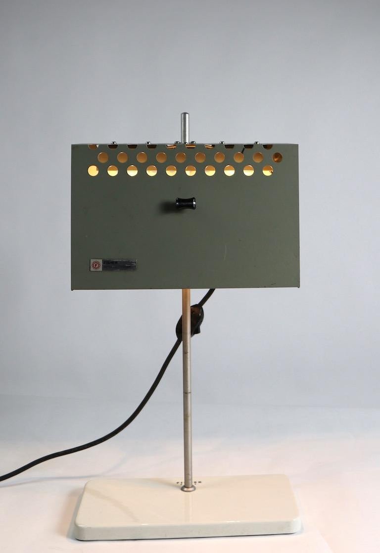 Industrial Scientific Adjustable Desk Table Lamp by Fisher at 1stDibs