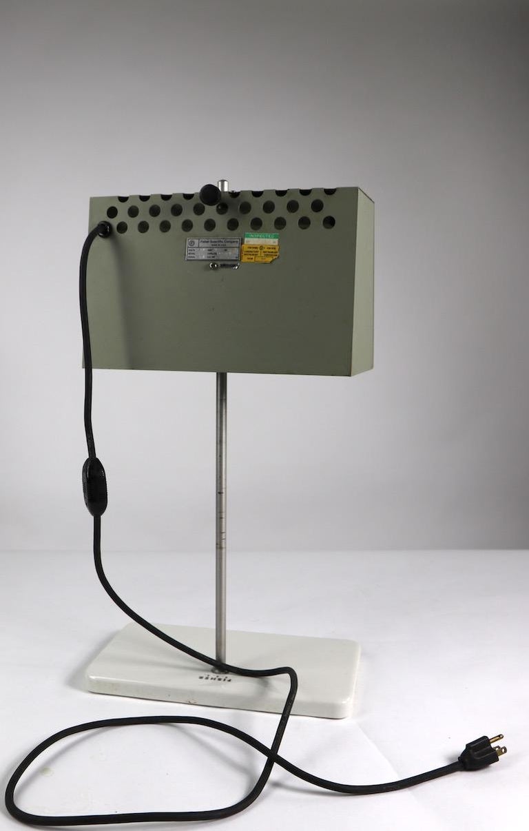 Industrial Scientific Adjustable Desk Table Lamp by Fisher at 1stDibs