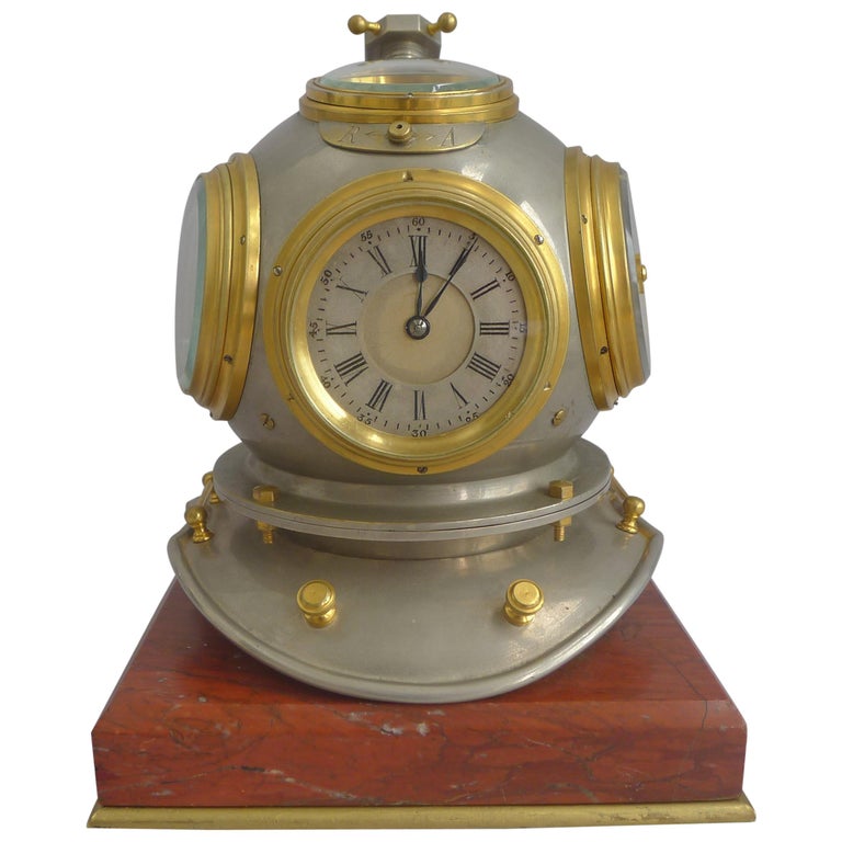 Industrial Series Antique Guilmet Divers Helmet Clock Compendium For ...