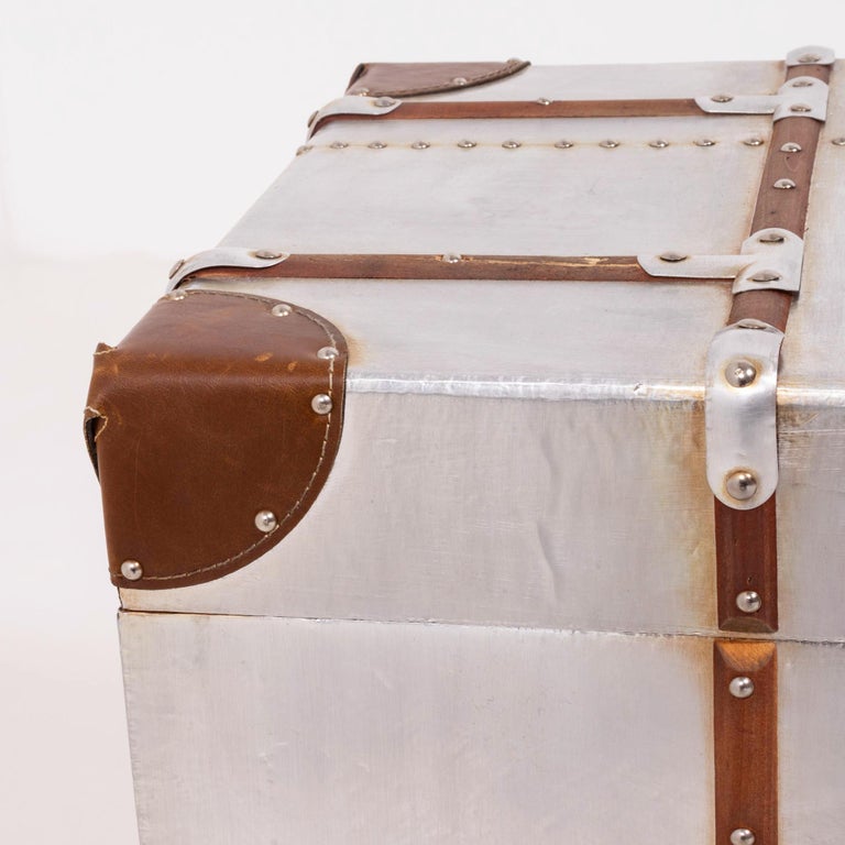 Industrial Silver Storage Trunk with Drawer For Sale at 1stDibs ...
