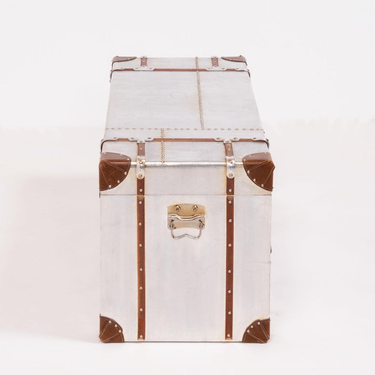 Industrial Silver Storage Trunk with Drawer For Sale at 1stDibs ...