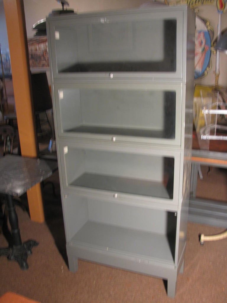 Industrial Six Section Steel Stacking Barrister Bookcase, circa 1948 at ...