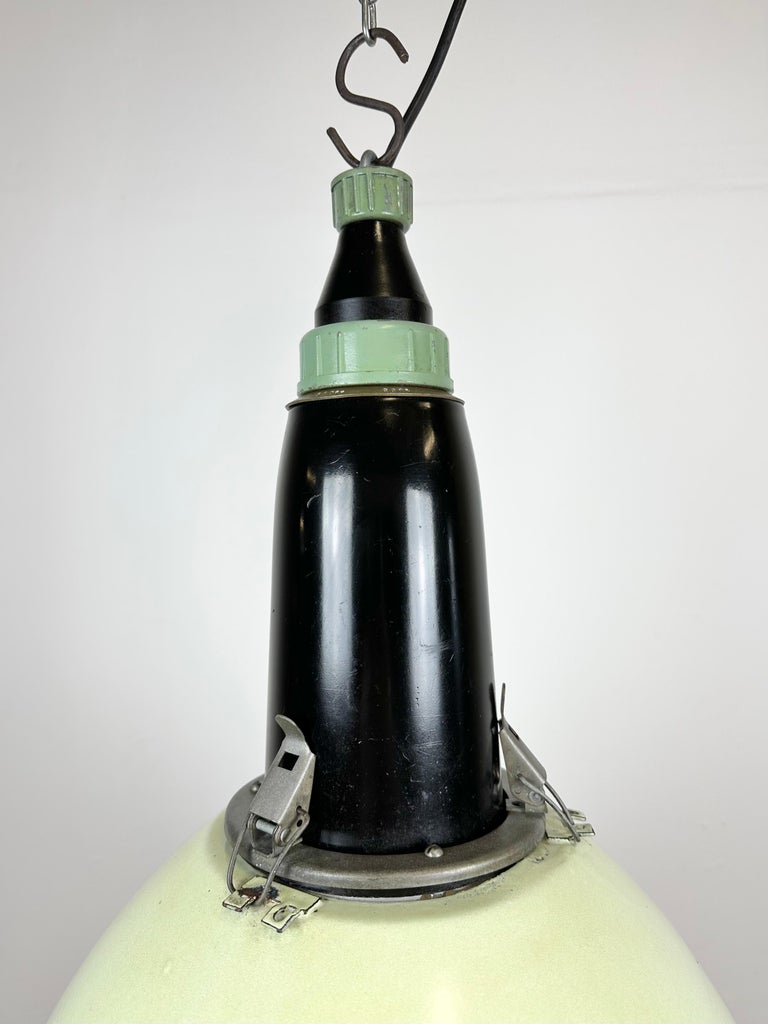 Industrial Soviet Light Green Enamel Pendant Lamp, 1960s For Sale at ...