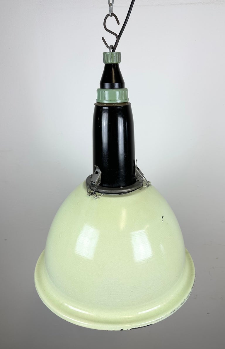 Industrial Soviet Light Green Enamel Pendant Lamp, 1960s For Sale at ...
