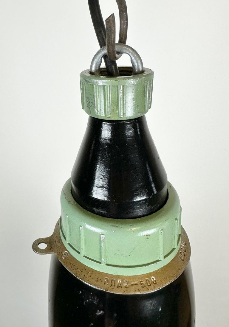 Industrial Soviet Light Green Enamel Pendant Lamp, 1960s For Sale at ...