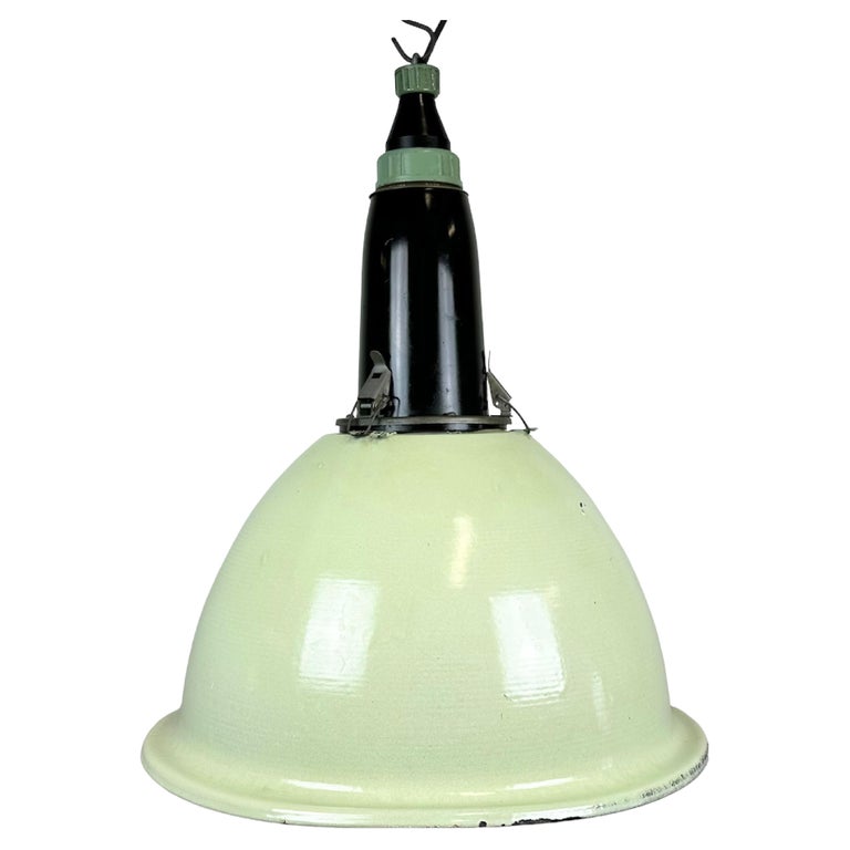 Industrial Soviet Light Green Enamel Pendant Lamp, 1960s For Sale at ...
