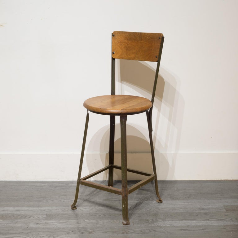 Industrial Standard Steel Co. Schoolhouse Stool, circa 1940 at 1stDibs