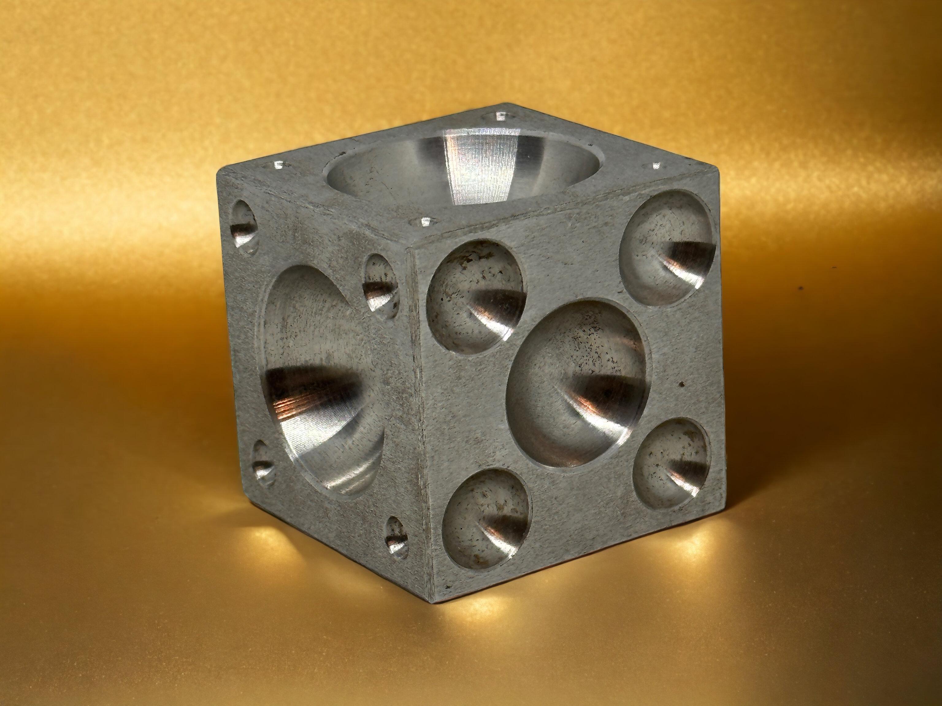 Industrial Steel Cube Scale Design Model Desk Sculpture Paperweight ...