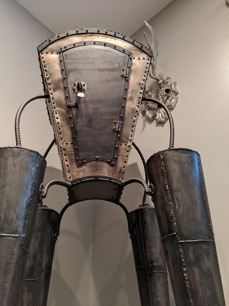 Industrial Steel Metal Steampunk Storage Cabinet Rustic Bar Liquor Case ...