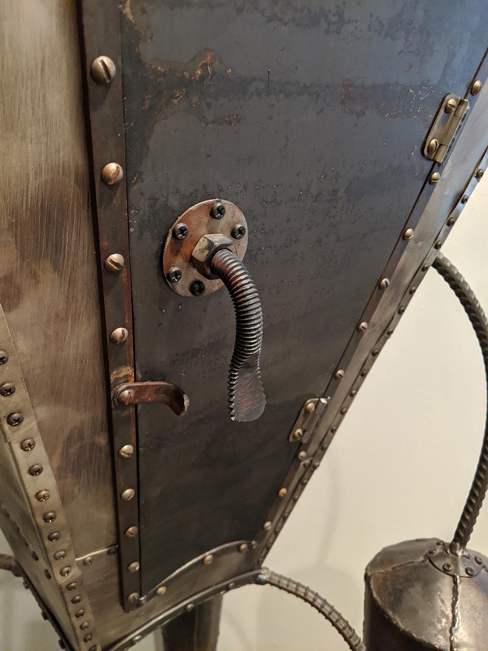 Industrial Steel Metal Steampunk Storage Cabinet Rustic Bar Liquor Case ...