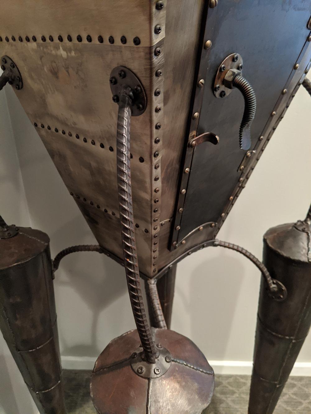 Industrial Steel Metal Steampunk Storage Cabinet Rustic Bar Liquor Case ...