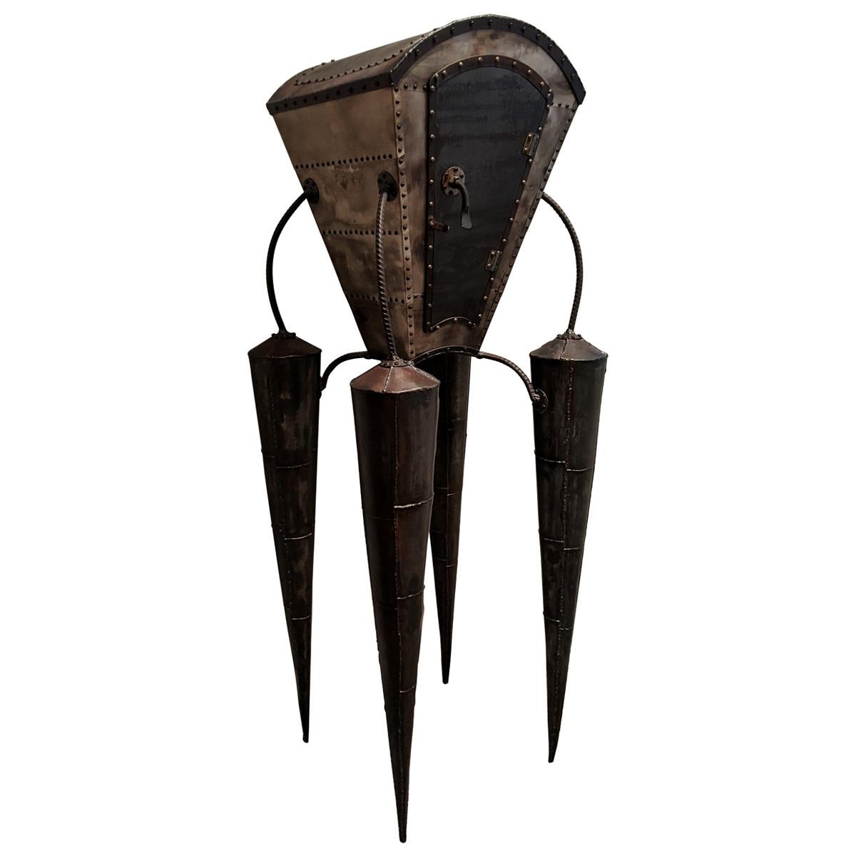 Industrial Steel Metal Steampunk Storage Cabinet Rustic Bar Liquor Case ...