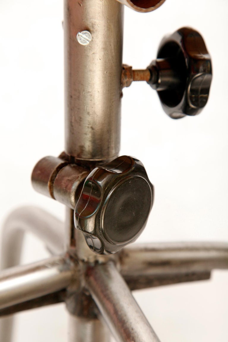 Industrial Steel Work Stool, Poland, 1970s For Sale at 1stDibs