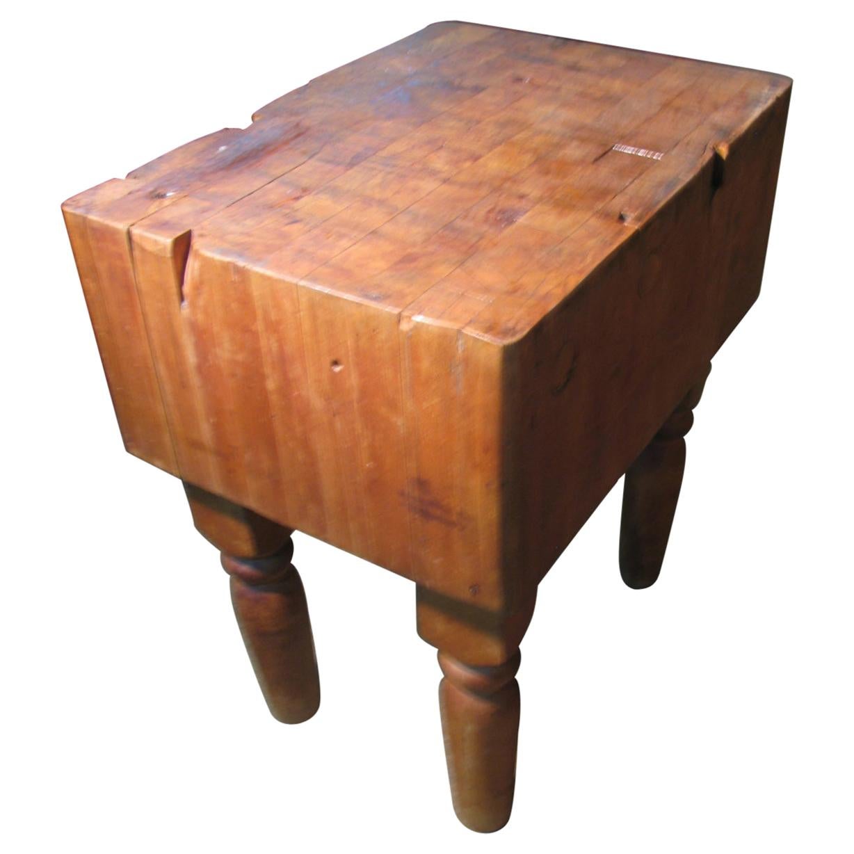 Industrial Strength Maple Butcher Block Table, circa 1940 at 1stDibs