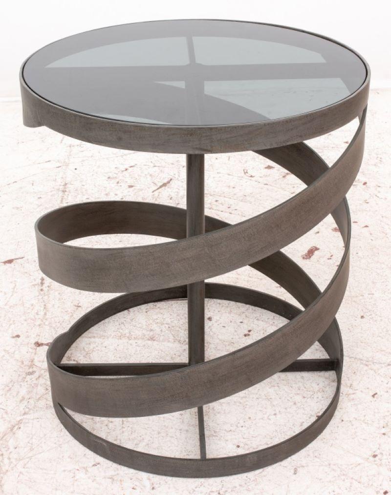 Industrial Style Metal Spiral Side Table For Sale at 1stDibs
