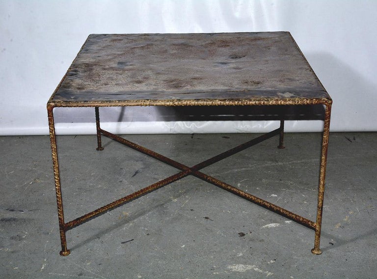 Industrial Style Square Metal Coffee Table at 1stDibs