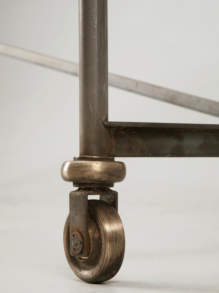 Industrial Style Steel, Bronze and Reclaimed Pine Kitchen Table or ...