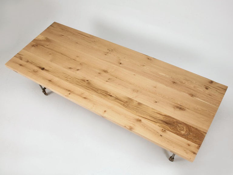 Industrial Style Steel, Bronze and Reclaimed Pine Kitchen Table or ...