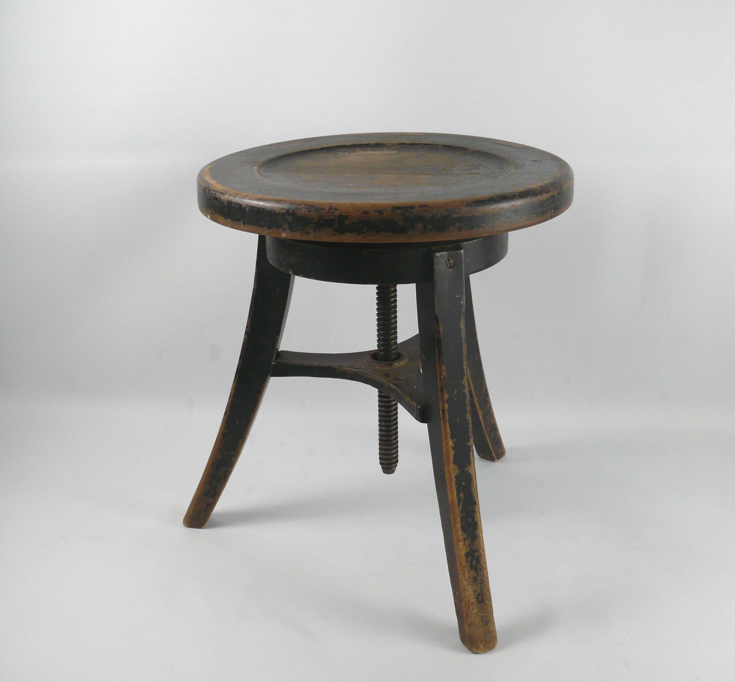 Industrial Swivel Stool, Early 20th Century For Sale at 1stDibs