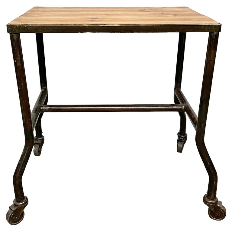 Industrial Table on Wheels, 1960s For Sale at 1stDibs