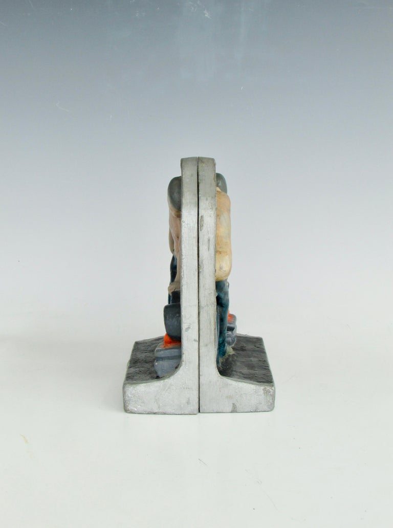Industrial Theme Cast Aluminum Bookends For Sale at 1stDibs