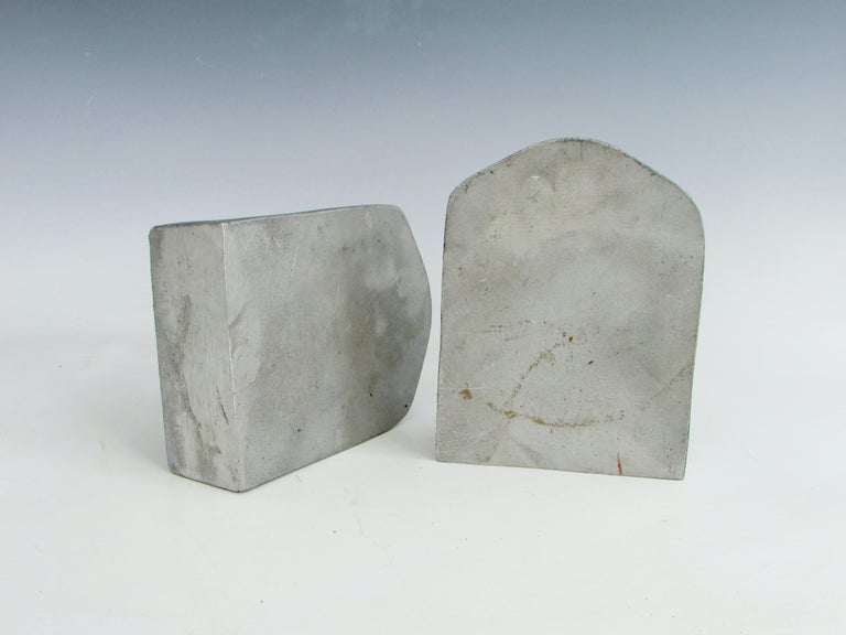 Industrial Theme Cast Aluminum Bookends For Sale at 1stDibs
