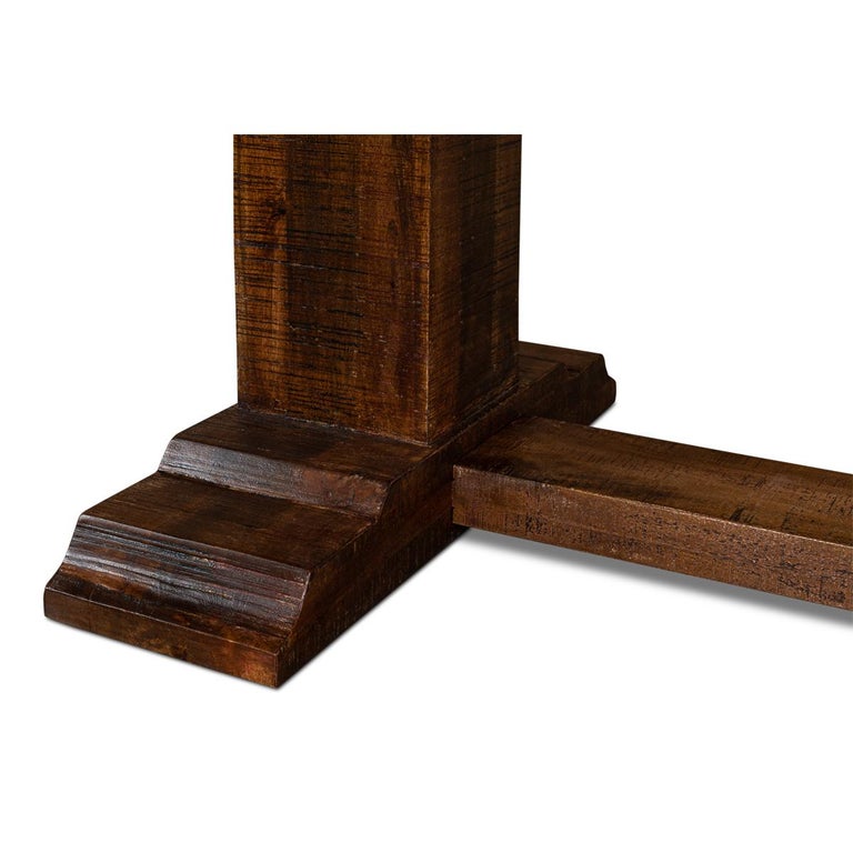Industrial Trestle End Dining Table For Sale at 1stDibs