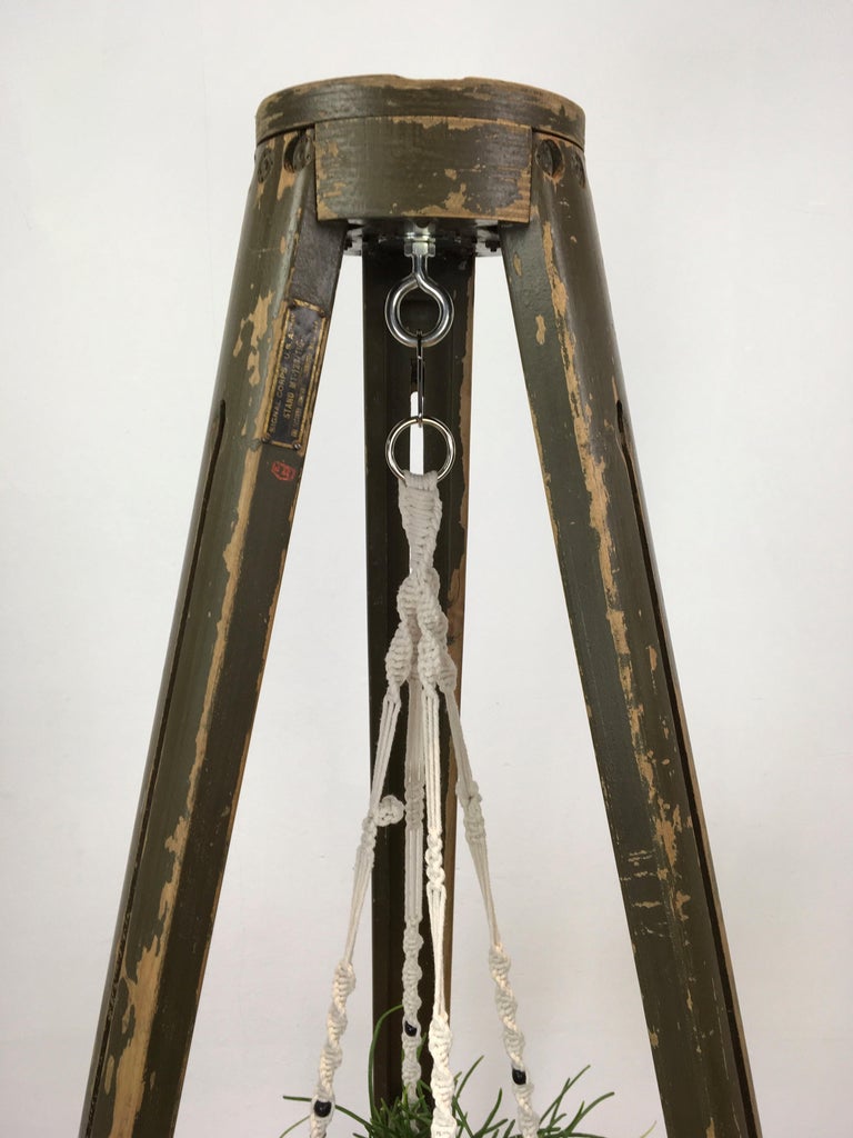 Industrial Tripod, Signal Corps Us Army, Hanging Plant Holder Base ...